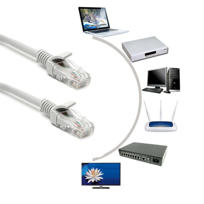 Jual Ethernet Cable Kabel LAN UTP Cat 5e 1.5m / 5 meter + RJ45 WEBSONG ...