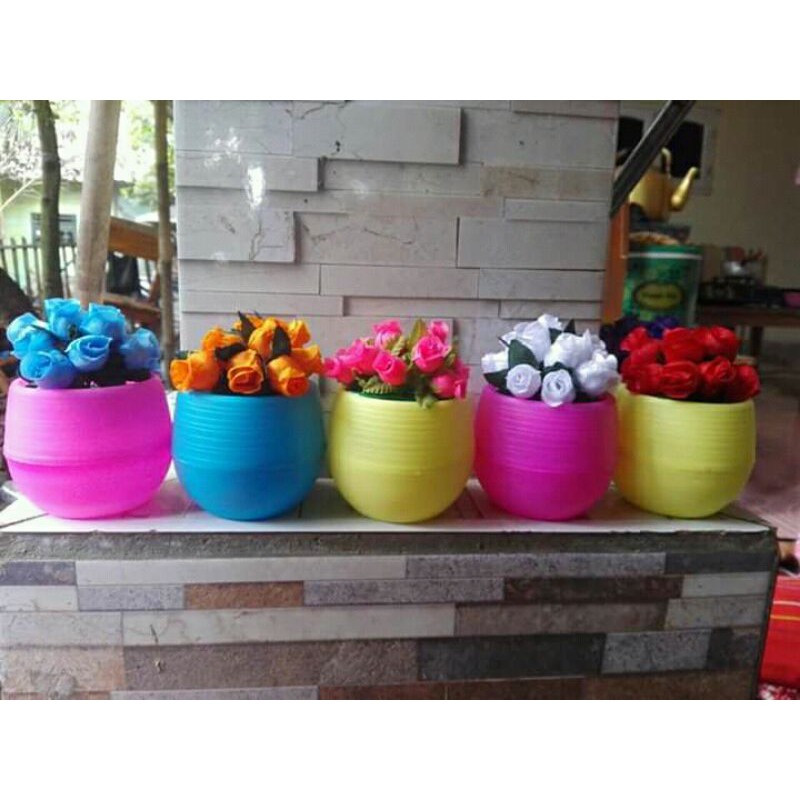 Jual rangkaian bunga artificial pot bulat | Shopee Indonesia