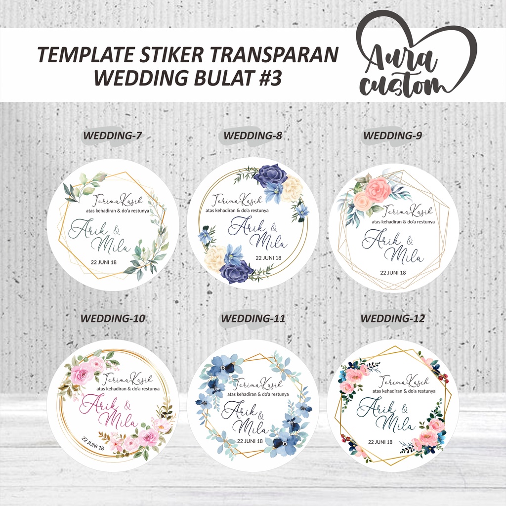 Jual STIKER LABEL TRANSPARAN SOUVENIR WEDDING NIKAH BULAT #3 | Shopee ...