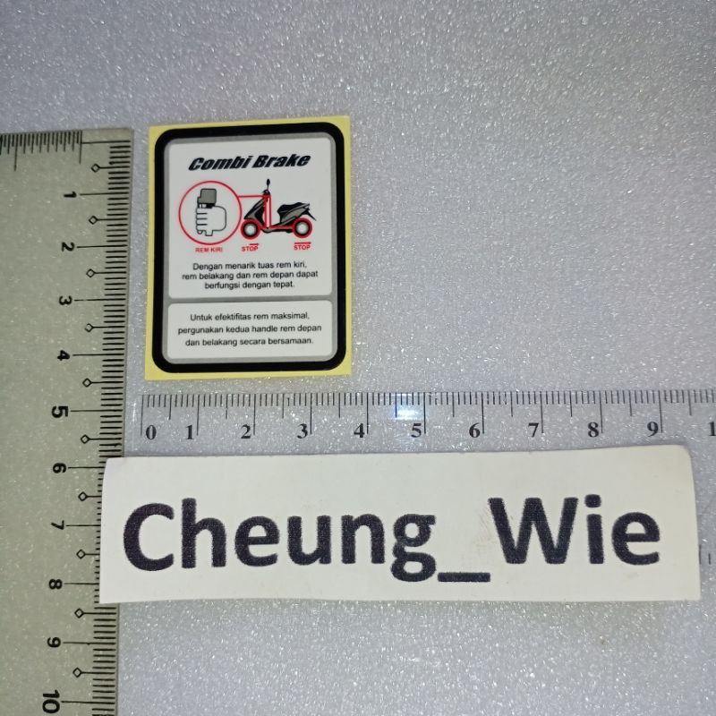 Jual stiker label combi brake dashboard honda vario 125/150 esp/ beat ...