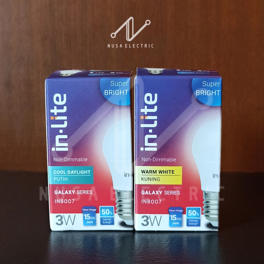 Jual LAMPU LED INLITE 3W WATT PUTIH / COOL DAYLIGHT & KUNING / WARM ...