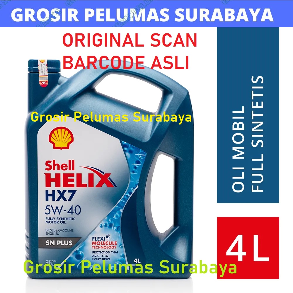 Jual Oli mesin bensin diesel Original Barcode scan Shell Helix HX7 Plus ...