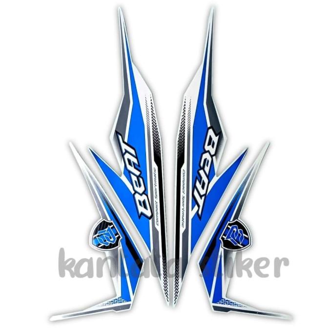 Jual Stiker Motor Striping Motor Honda Beat CBS 2019 Putih biru ...