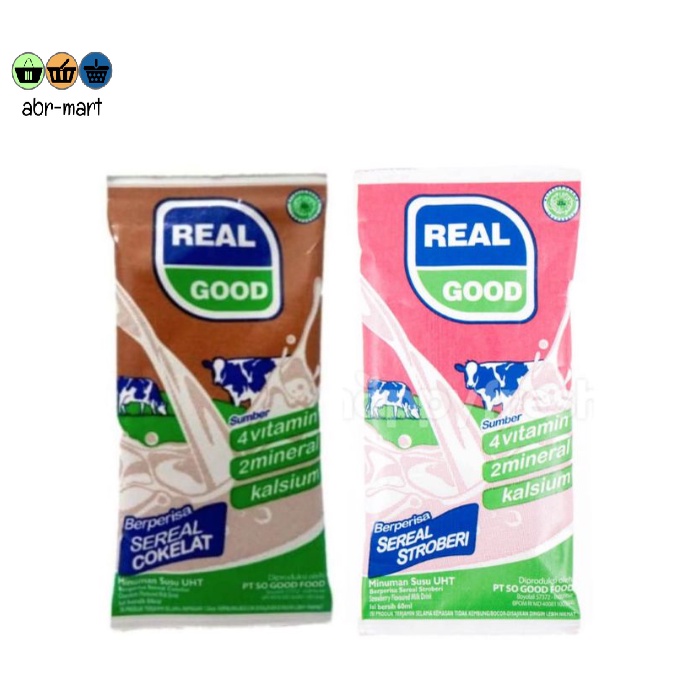 Jual 10 PCS SUSU UHT BANTAL REAL GOOD 50 ML** | Shopee Indonesia