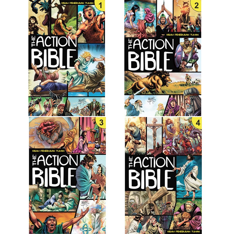 Jual Alkitab Komik Bergambar The Action Bible seri 1-4 PL+PB | Shopee ...