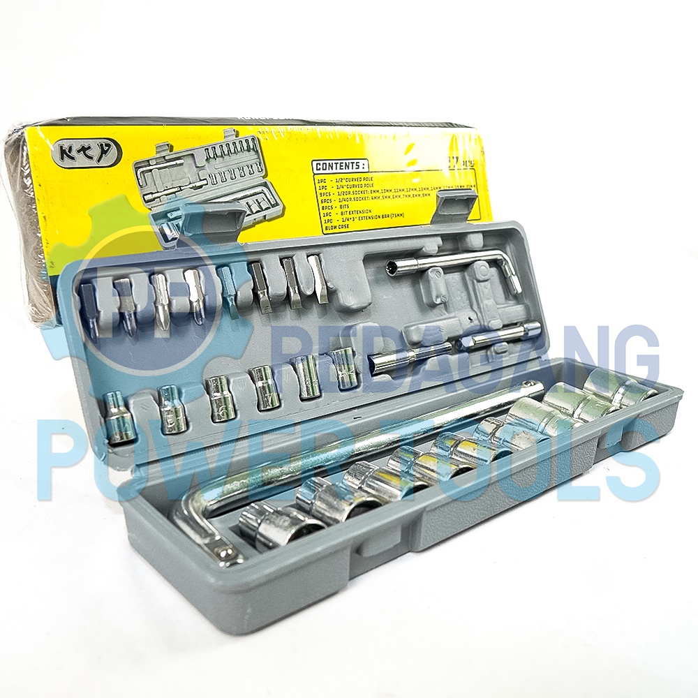 Jual KTP KUNCI SOK SET 27 PCS MATA SOCK SHOCK SOCKET TOOL KIT SET 8-21 ...