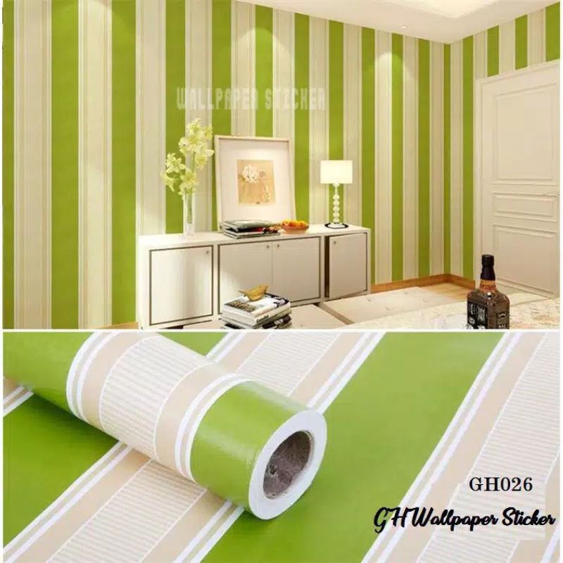 Jual Wallpaper Sticker Dinding Motif Salur Garis2 Dekorasi Ruang Tamu Wallpaper Garis Wallpaper ...
