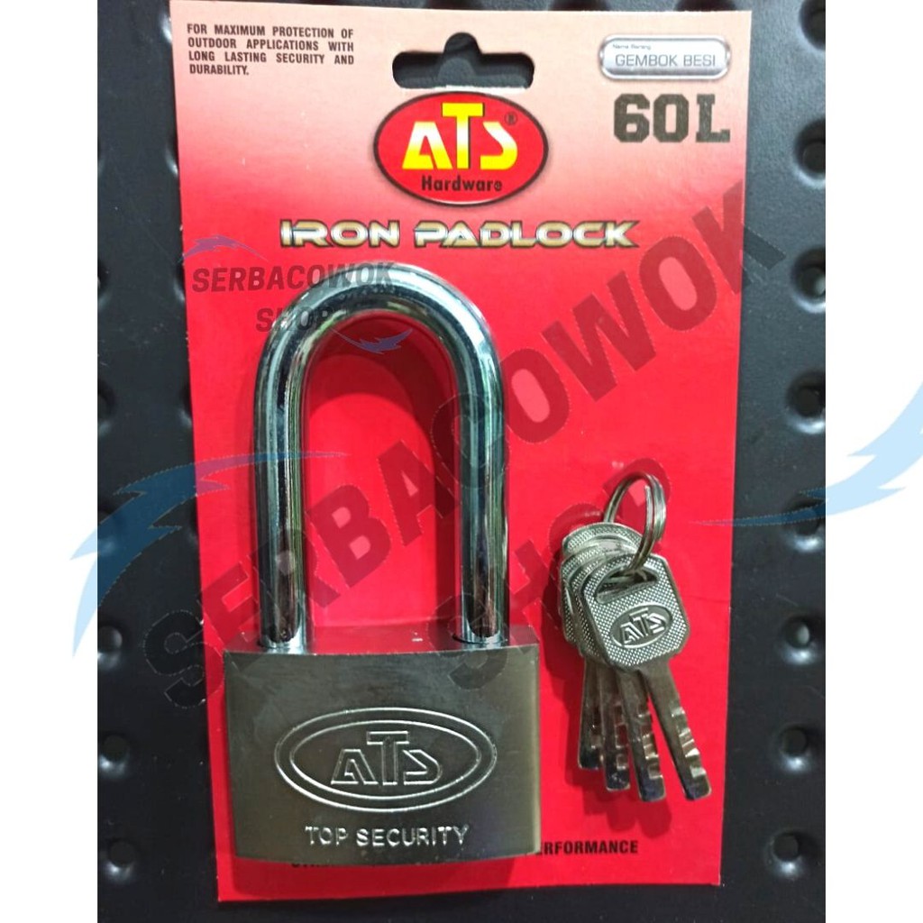 Jual ATS Gembok Putih 60 mm Leher Panjang Chrome Gembok Pelor ATS ...