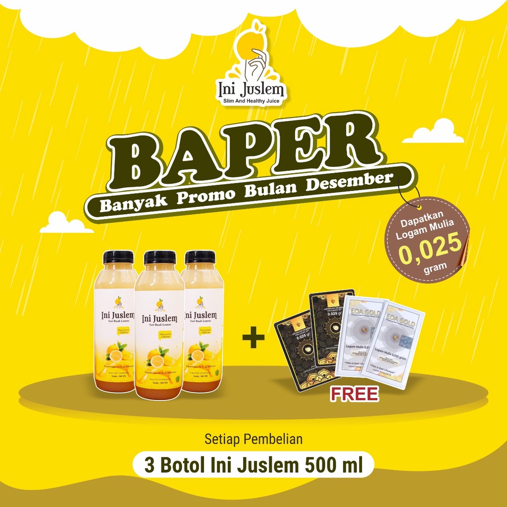 Jual PAKET FREE LOGAM MULIA SETIAP PEMBELIAN 3 BOTOL INI JUSLEM KEMASAN ...