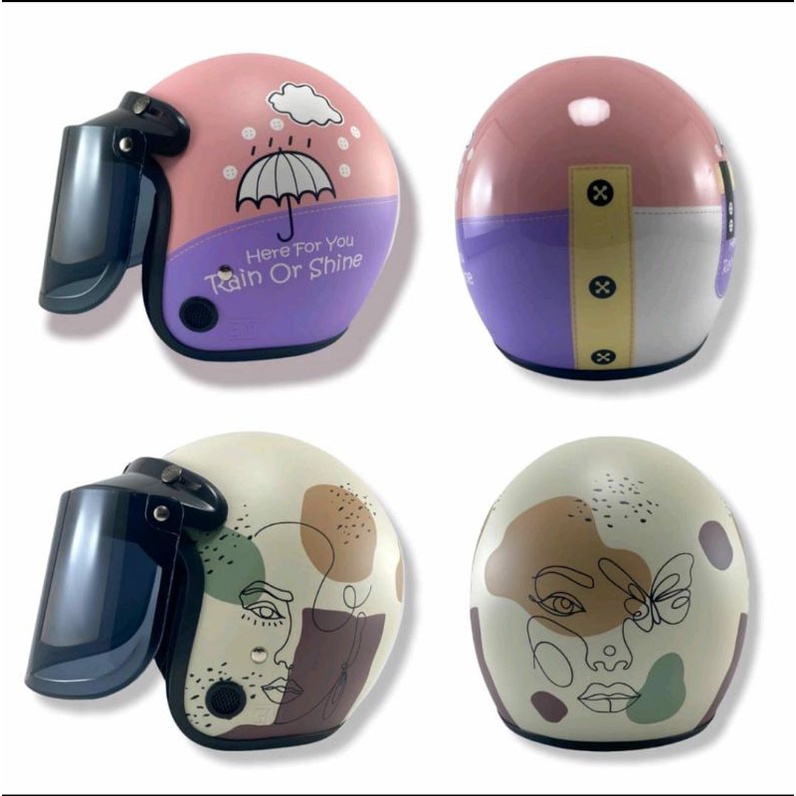 Jual Helm Bogo Retro Mamasista Umbrella + Kaca Helm (Helm wanita ...