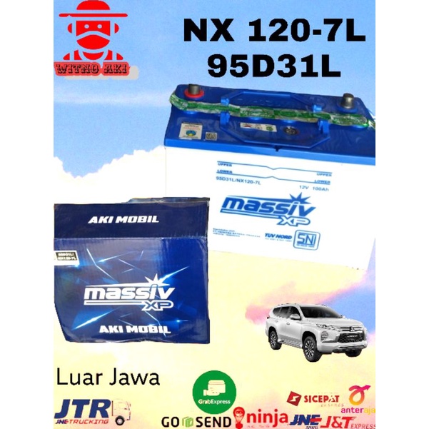 Jual Aki mobil mitsubishi pajero sport nx120-7l 95d31l massiv xp 12v 100ah | Shopee Indonesia