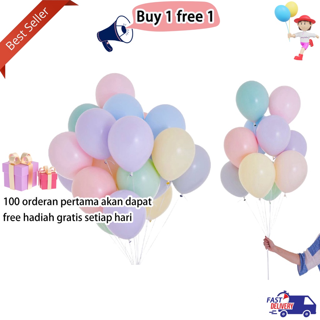 Jual Balon Latex Macaron isi 1pcs 12 inch Balon Latex Macaron Pastel ...