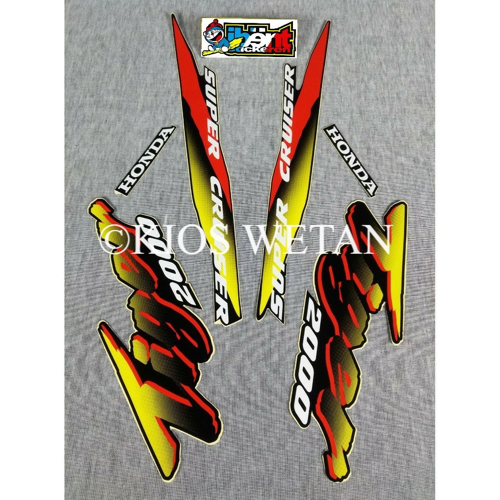 Jual STIKER TIGER KUNING MERAH TAHUN 2000 STRIPING LIS STANDAR ORI ...