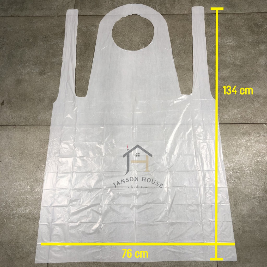 Jual Apron Celemek LDPE Tebal / Apron Medis APD Disposable 1 Pack Isi ...