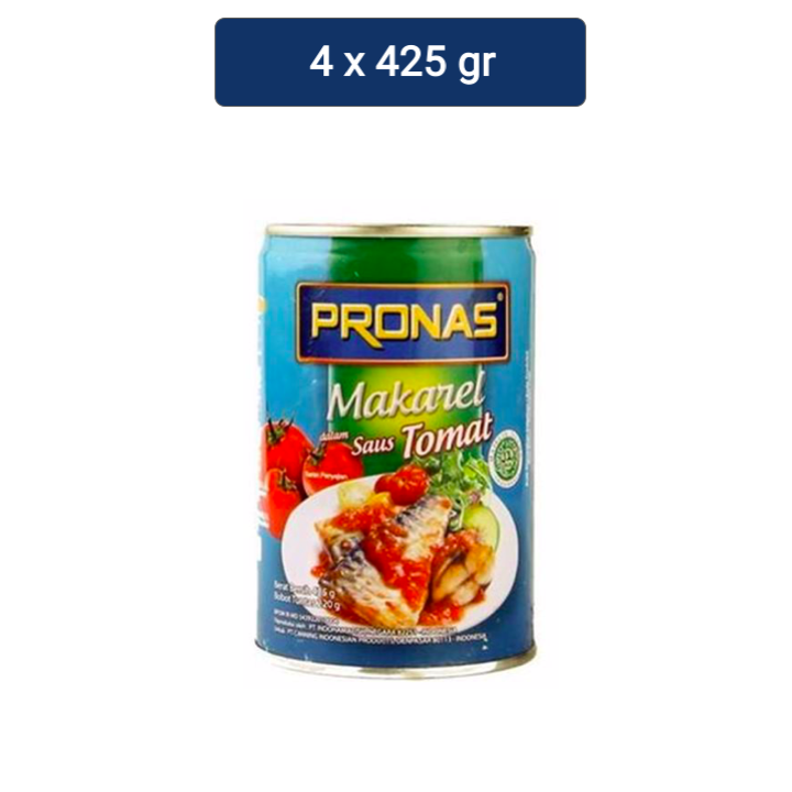 Jual Pronas Makanan Kaleng Mackerel Saus Tomat 2 x 425 gr | Shopee ...