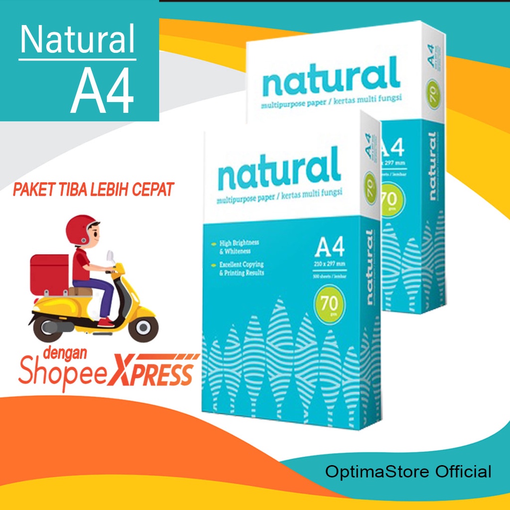 Jual Kertas HVS Natural A4/70Gsm kertas print kertas untuk fotocopy kertas murah | Shopee Indonesia