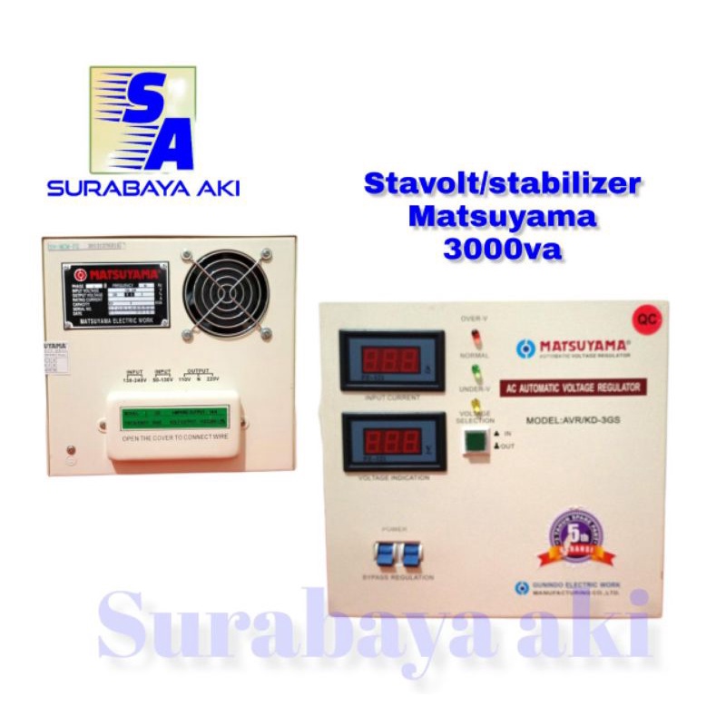Jual Stabilizer Listrik Stavolt Voltage Regulator MATSUYAMA 3000va 3kva ...