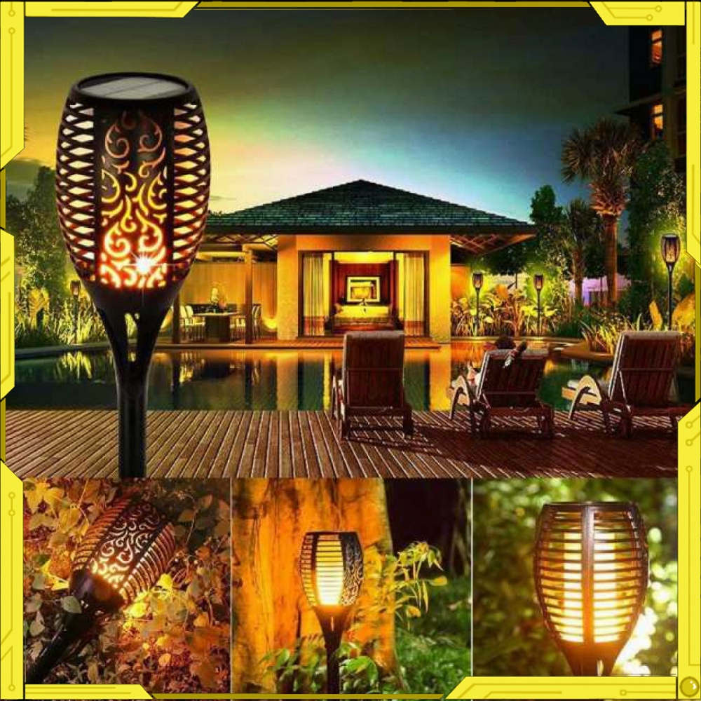 Jual Lampu Api Flame Fire Torch 33 LED Solar Panel - YMJ010 Hitam ...