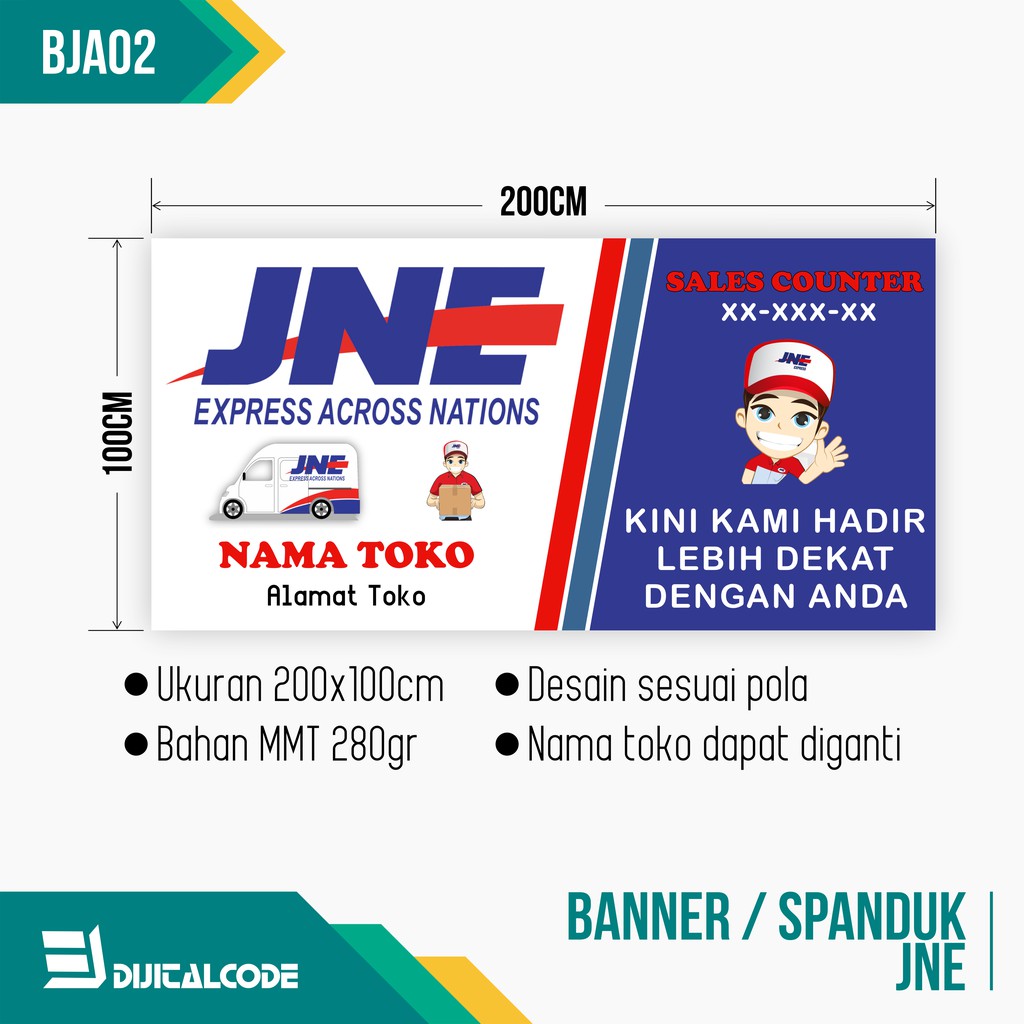 Jual BJA02 Spanduk Banner Agen JNE 200x100cm | Shopee Indonesia