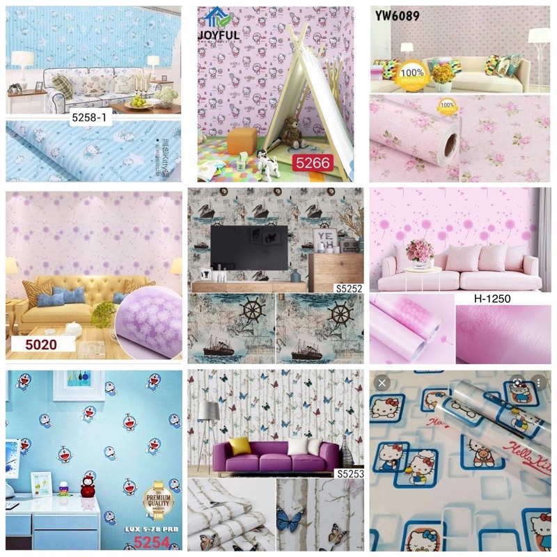 Jual Wallpaper Sticker Dinding 45cm x 10m High Quality Free Packing ...