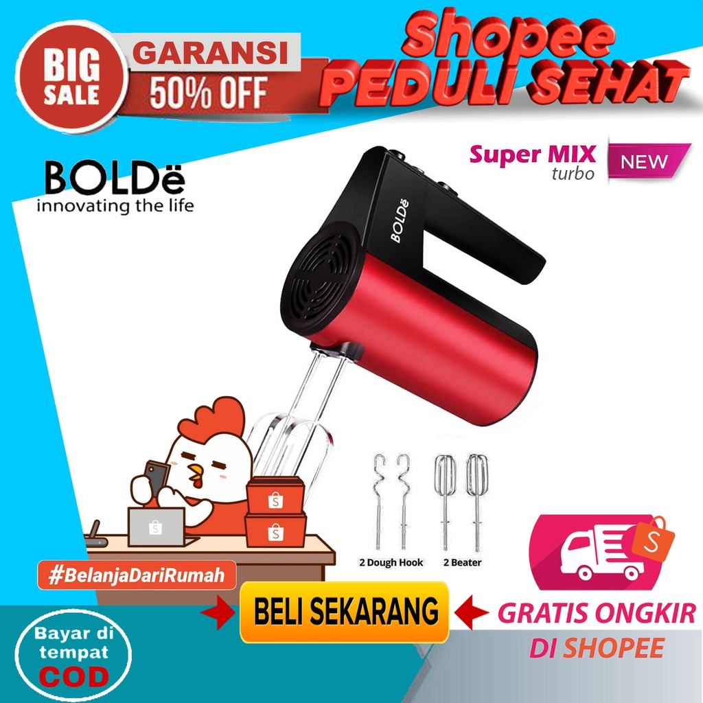 Jual Alat Pengocok Pengaduk Adonan Kue Super Mix Turbo Hand Mixer Bolde ...