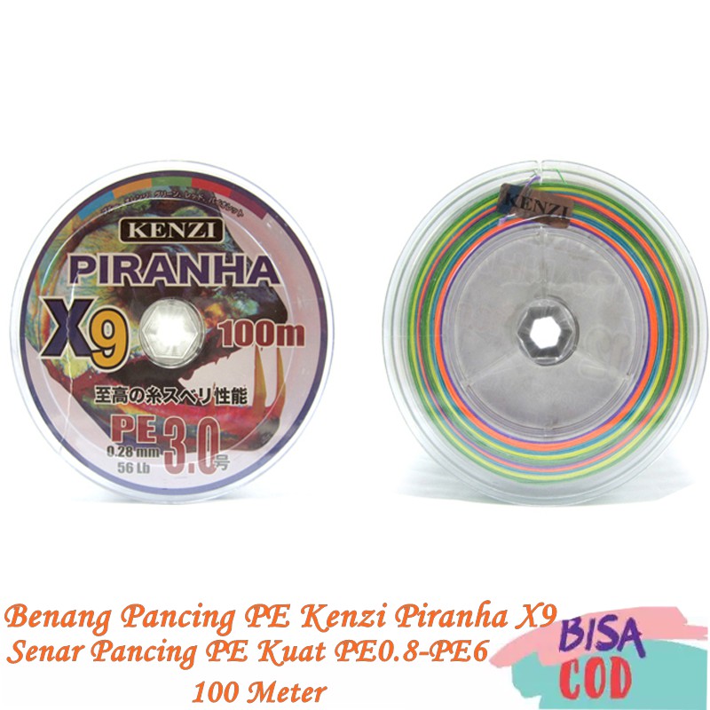 Jual Benang Pancing PE Kenzi Piranha X9 Senar Pancing PE Kuat Ukuran ...