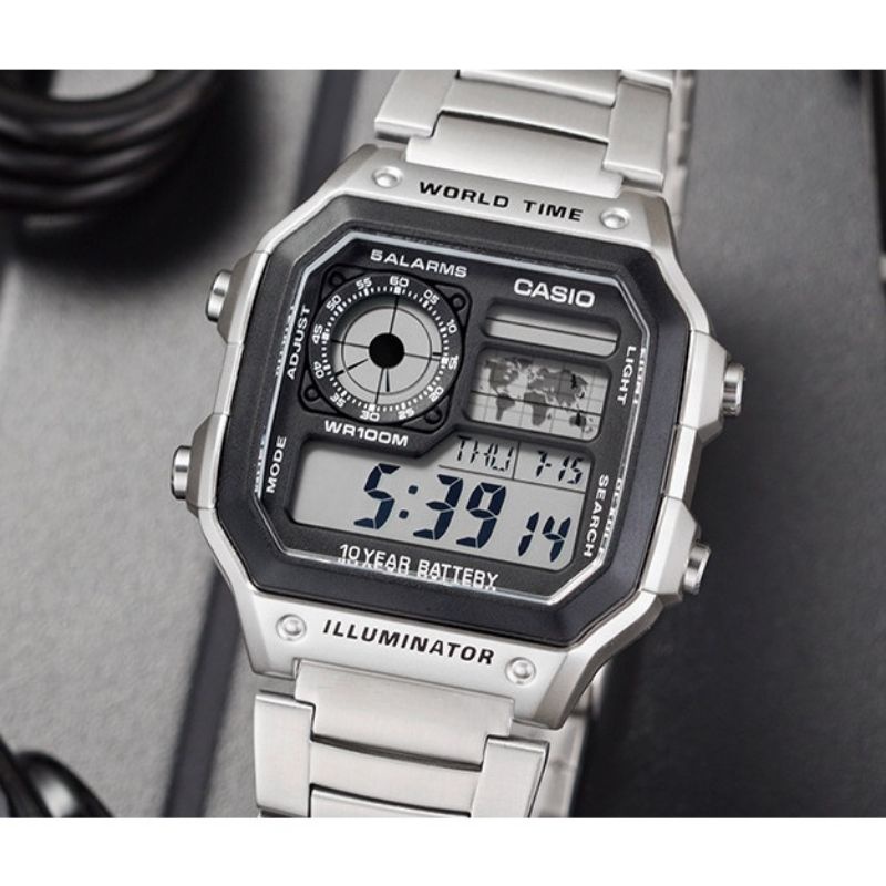 Jual Jam Tangan Pria Casio Ae1200WH-1AV Original full set | Shopee Indonesia