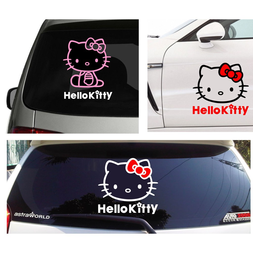 Jual STIKER CUTTING STICKER KACA / BODY MOBIL- HELLO KITTY 25 x 26 cm ...