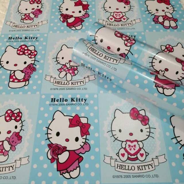 Jual Wallpaper Sticker Dinding Hello Kitty Biru 10m x 45cm | Shopee ...