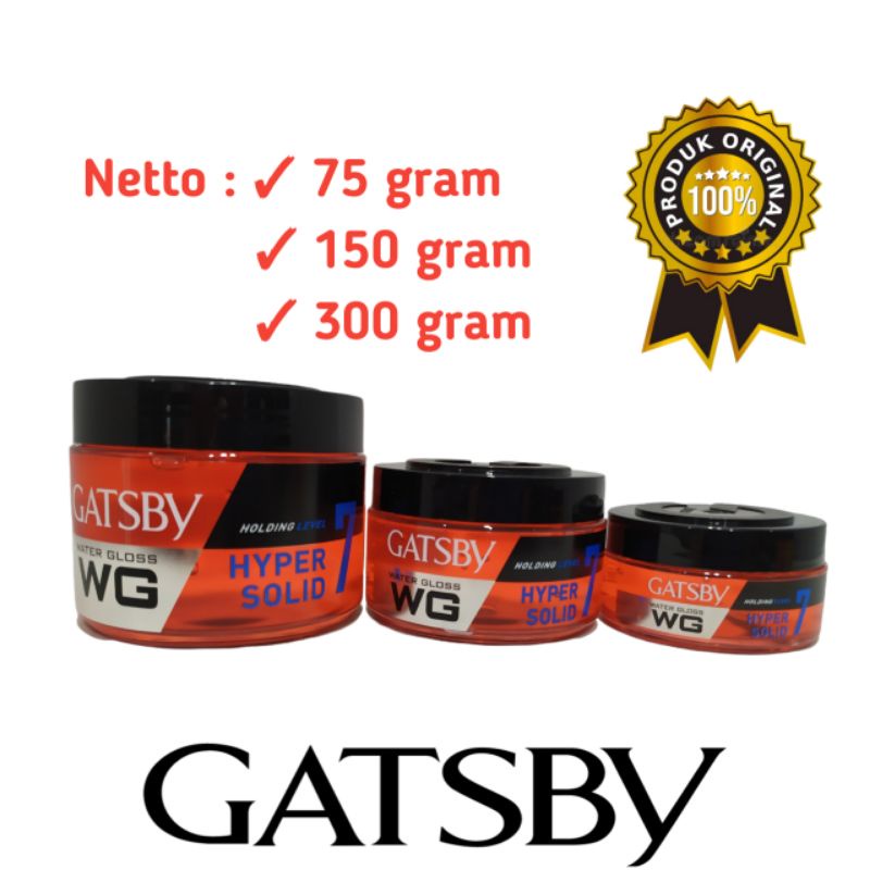 Jual GATSBY WATER GLOSS HYPER SOLID LEVEL 7 HAIR GEL 75/ 150/ 300 GRAM ...