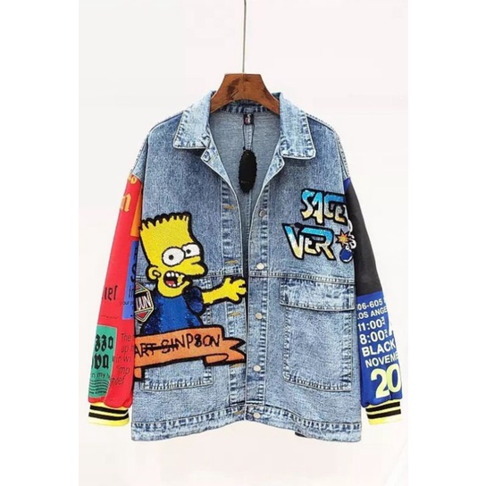 Jual JAKET DENIM KARAKTER SIMPSON IMPORT PREMIUM #3900 | Shopee Indonesia
