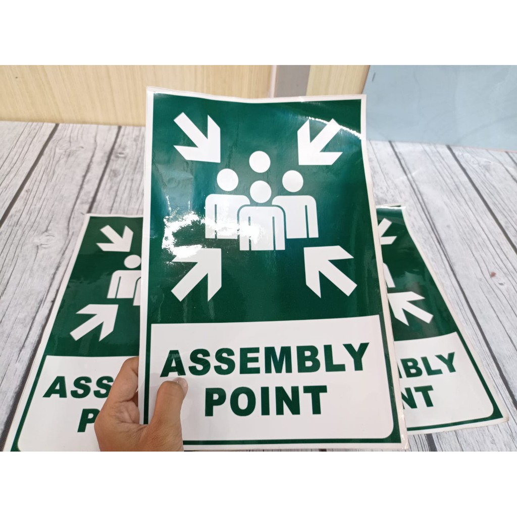 Jual Sticker Assembly Point / Sticker Titik Kumpul Cetak Printing ...