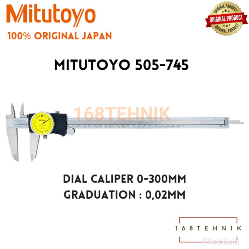 Jual MITUTOYO 505-745 SIGMAT JARUM / DIAL CALIPER 12inc 300mm JANGKA SORONG DIAL CALIPER 0-300MM ...