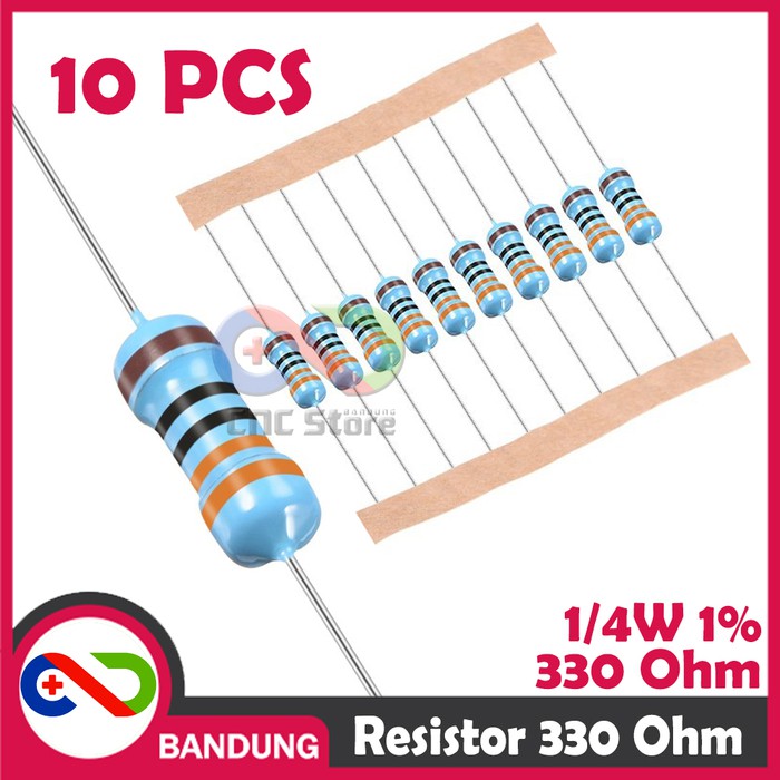 Jual 10X RESISTOR 330 OHM 1/4W 1% METAL FILM | Shopee Indonesia