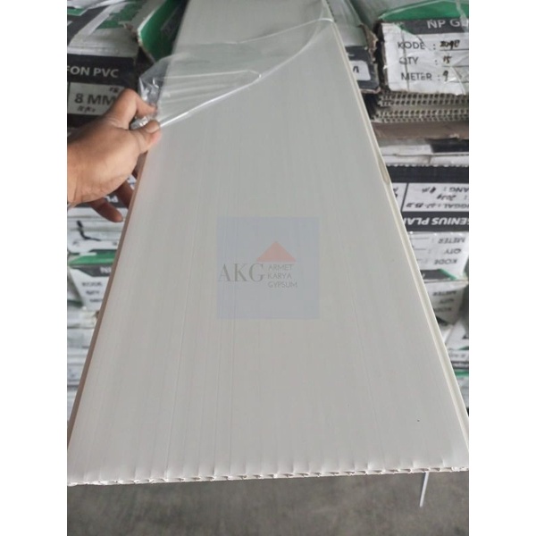 Jual Plafon PVC / Plavon PVC putih glossy genius ketebalan 8mm (GN 2021 ...
