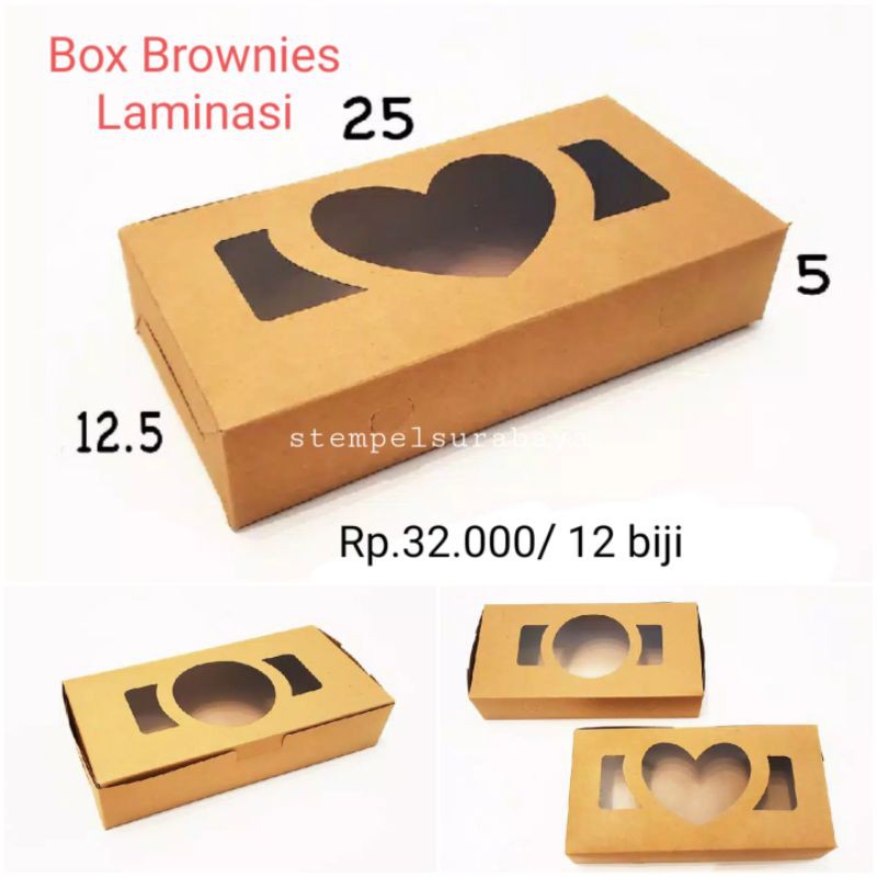 Jual 12 biji box brownies laminasi craft paperbox jendela mika kotak ...