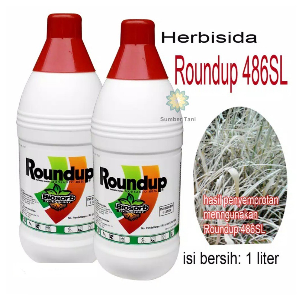Jual Obat Rumput ROUNDUP 1 Liter Obat Pengendali Gulma Herbisida ...