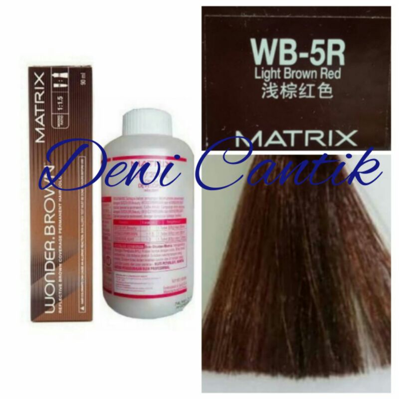Jual MATRIX WONDER BROWN LIGHT BROWN RED / WB-5R DAN OXYDANT | Shopee ...