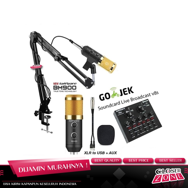Jual Microphone Mic Kondenser BM 900 BM900 USB PAKET RECORDING PC ...