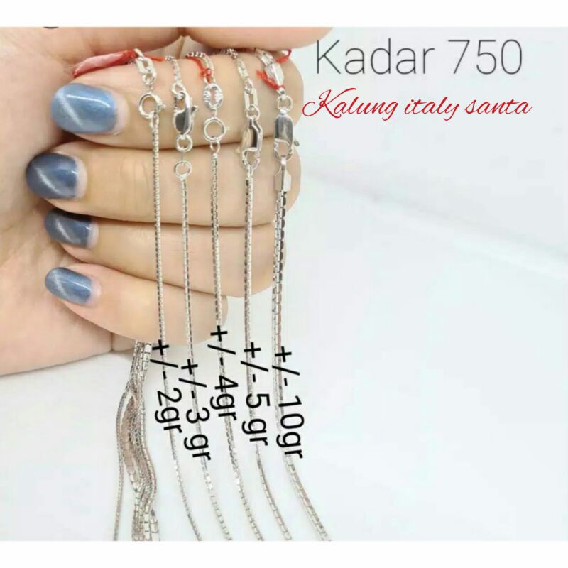 Jual Kalung itali emas 750 (emas putih) dewasa | Shopee Indonesia