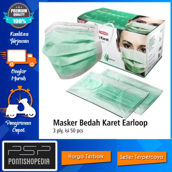Jual PSP ONEMED - Masker 3 Ply One Med Earloop Medis / Surgical Mask ...