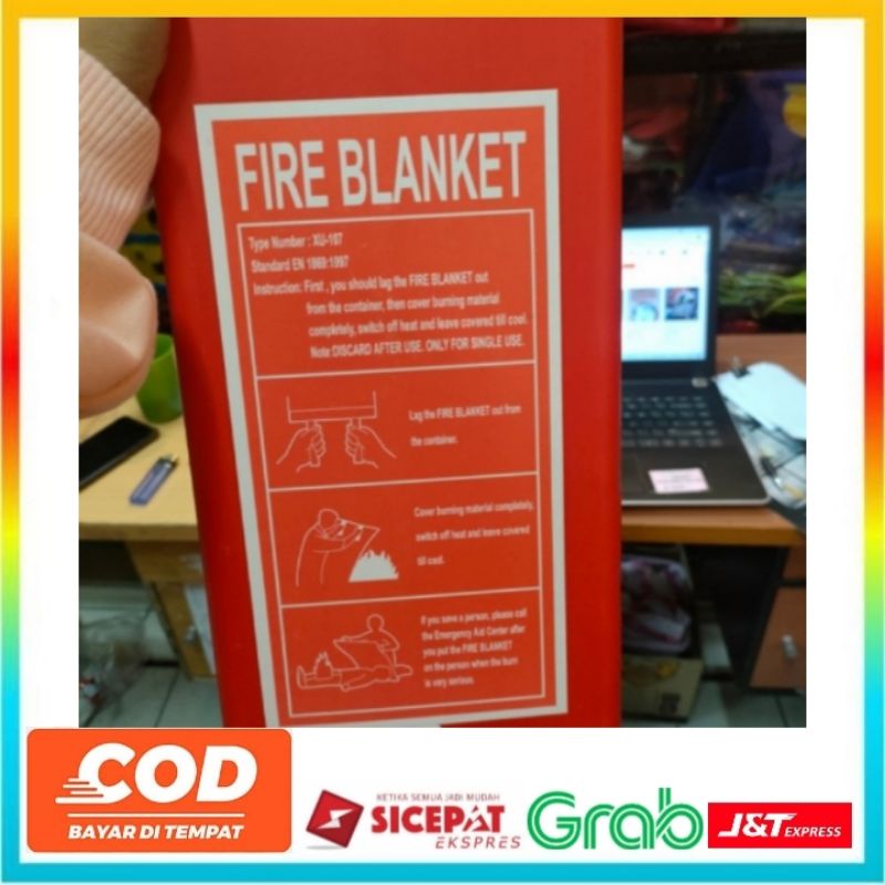 Jual Fire Blanket - Selimut Pemadam Api Kebakaran 1,8 m x 1,8 m ...