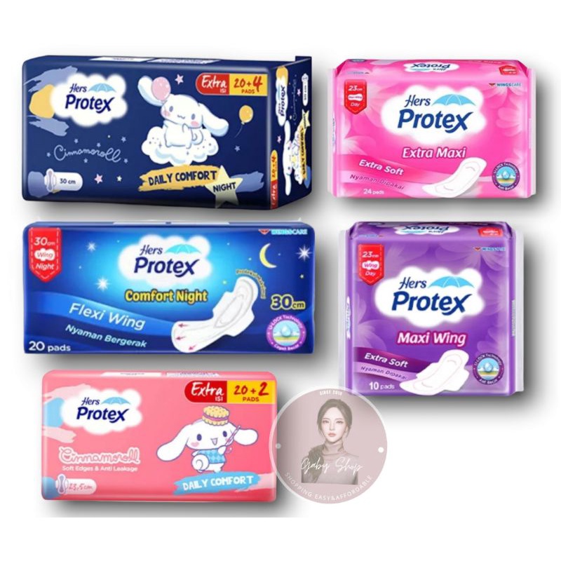 Jual HERS PROTEX EXTRA MAXI/WING COMFORT DAY/NIGHT 23 CM/30CM | Shopee ...