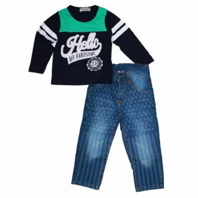 Jual Stelan Boy Hello Mr. Handsome Dongker LK103A | Shopee Indonesia