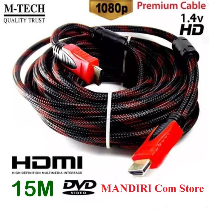 Jual M-Tech Kabel HDMI To HDMI Jaring 15M Gold Plated 15 Meter | Shopee ...