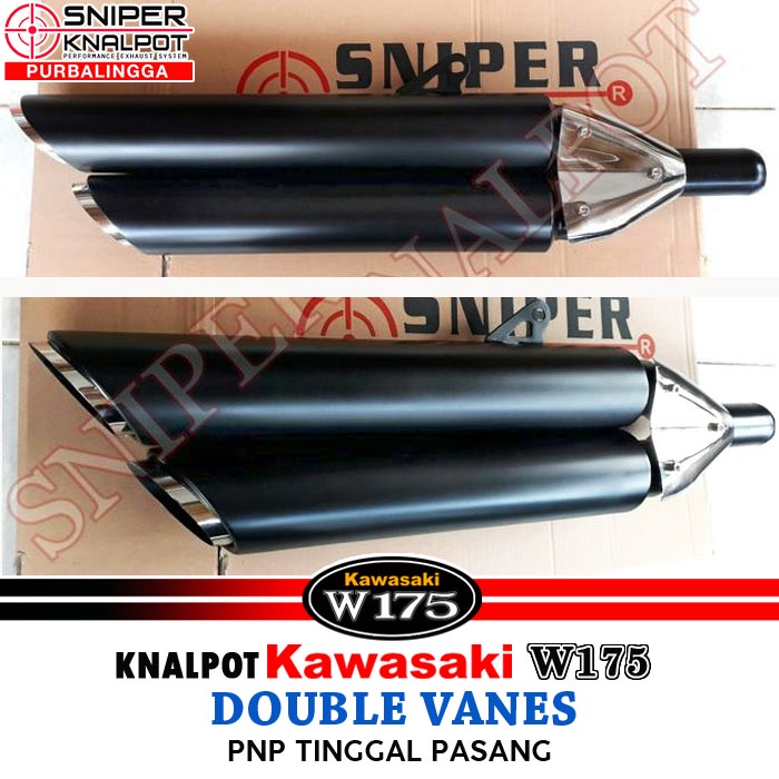 Jual Knalpot Kawasaki W175 Double Vanes Stainless Suara Bass Blarr ...