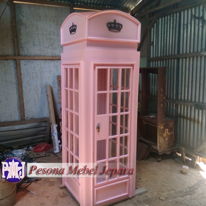 Jual Stand Telephone London Pink atau Booth Telephone London atau Box ...