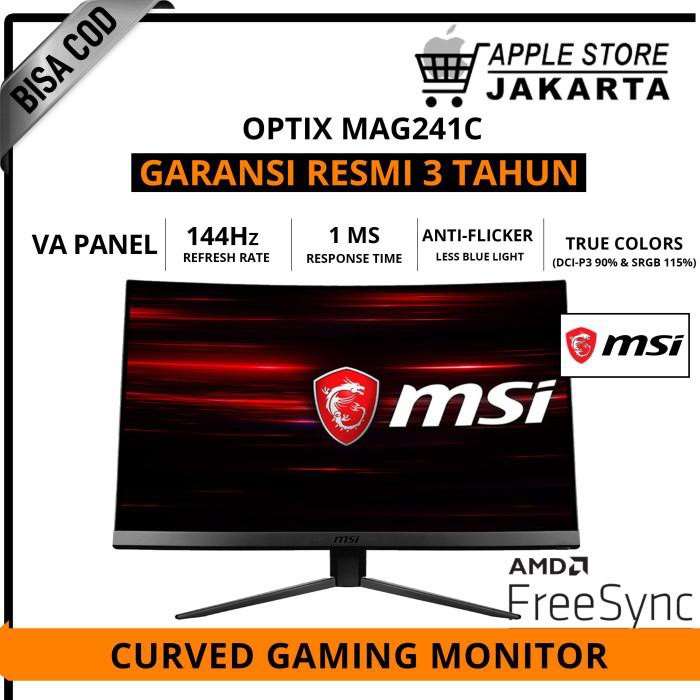Jual Msi Optix Mag241C Curved Gaming Monitor 23.6" Fhd 144Hz 1Ms ...