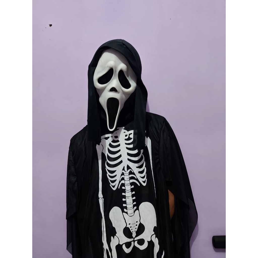 Jual Topeng Scream skull tengkorak hantu haloween cosplay kostum ...
