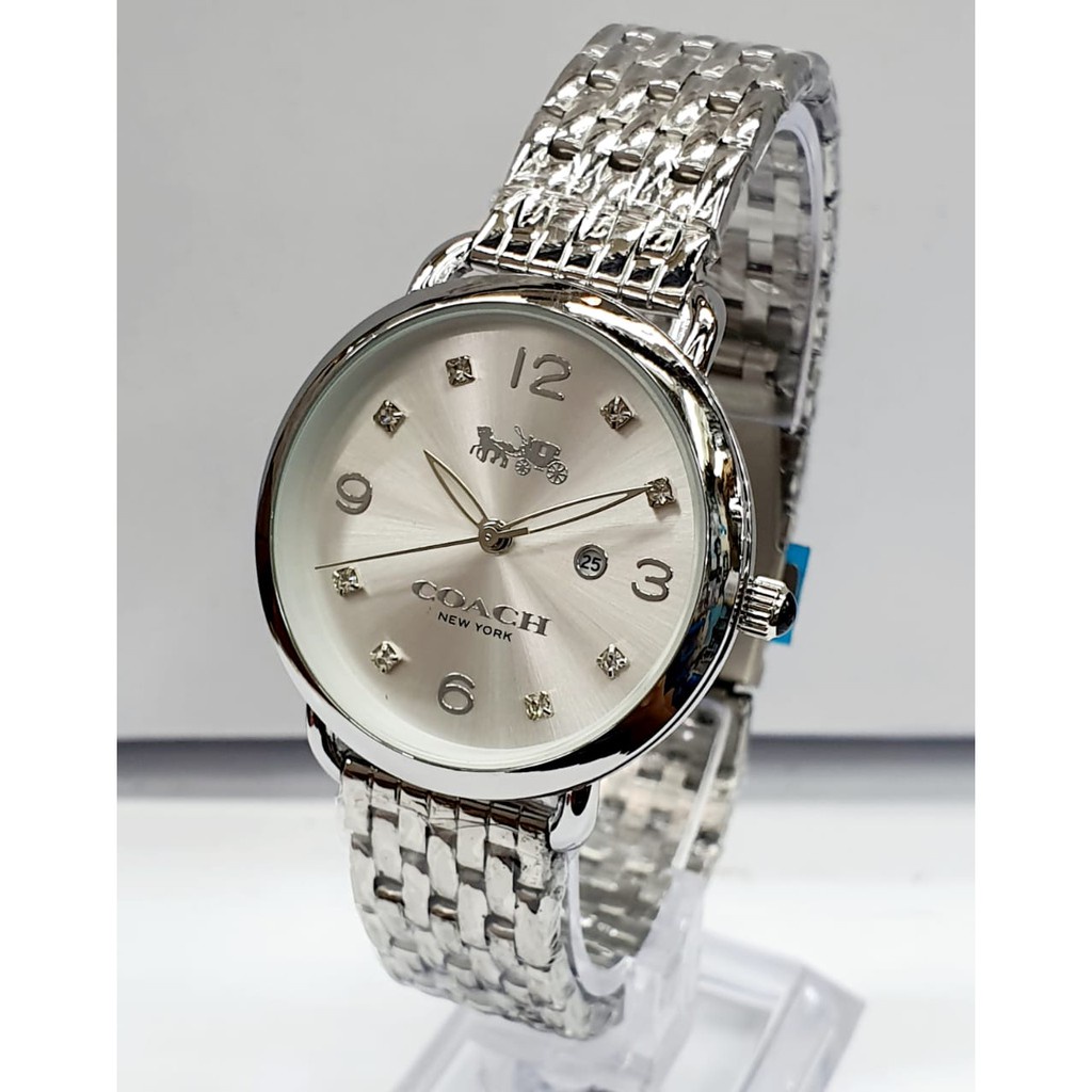 Jual ( BISA COD ) JAM TANGAN WANITA COACH RANTAI STAINLESS ELEGAN ...